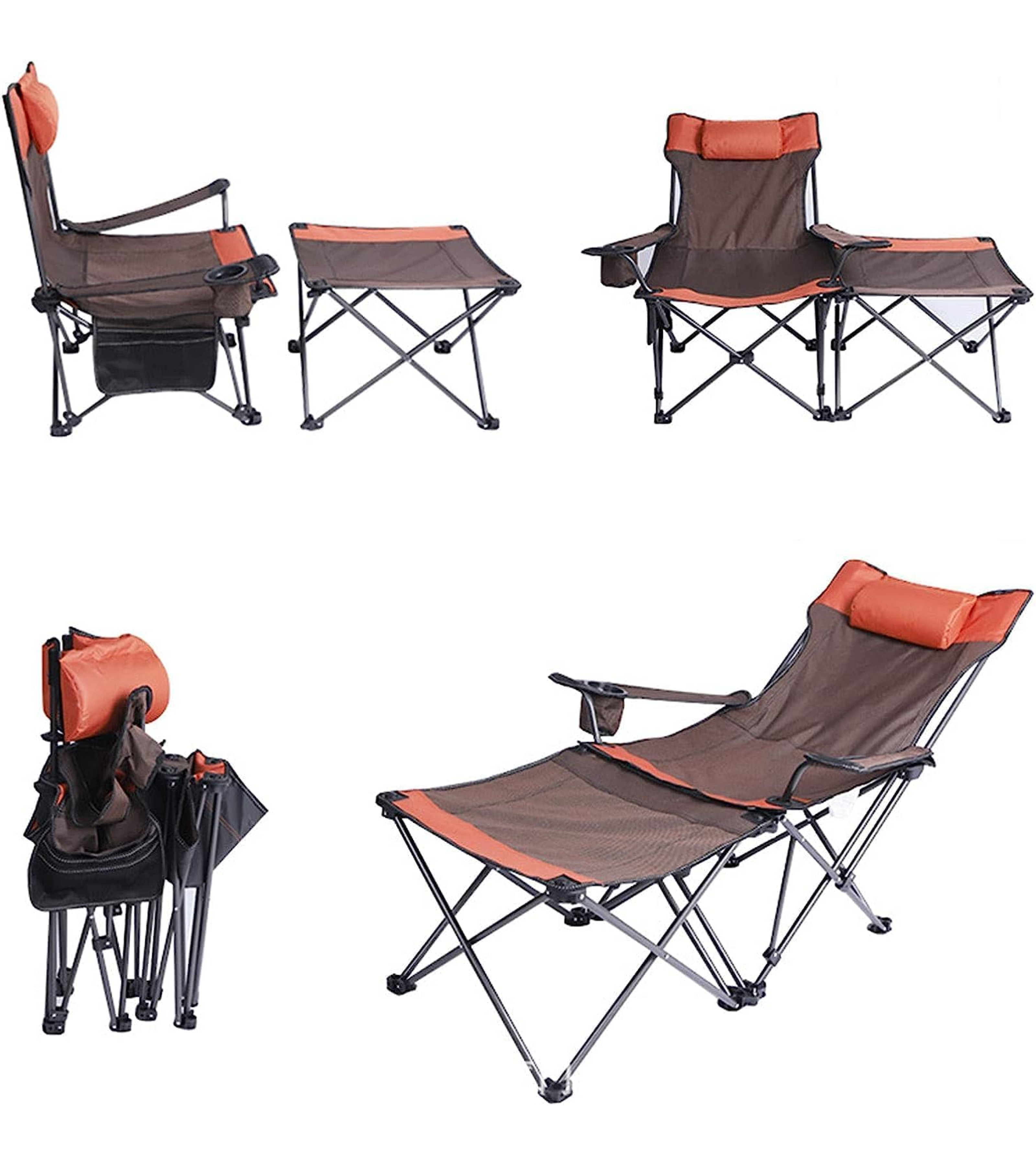Kamp Sandalyesi Piknik Sandalyesi 2'si 1 Arada Ayaklıklı Kamp Sandalyesi